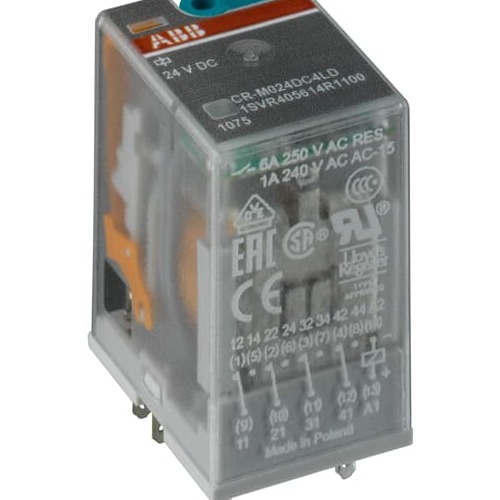 ABB 1SVR405613R9100, CR-M220DC4L Pluggable interface relay 4c/o, A1-A2 ...