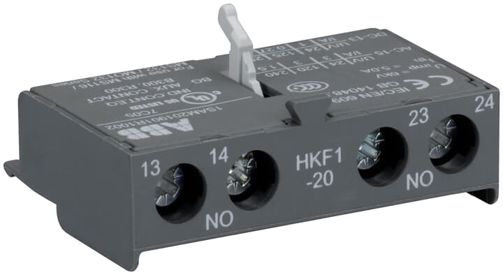 ABB HKF1-20, Auxiliary Contact, Aux: 2NO, 250VAC, for MS116/132, Screw ...