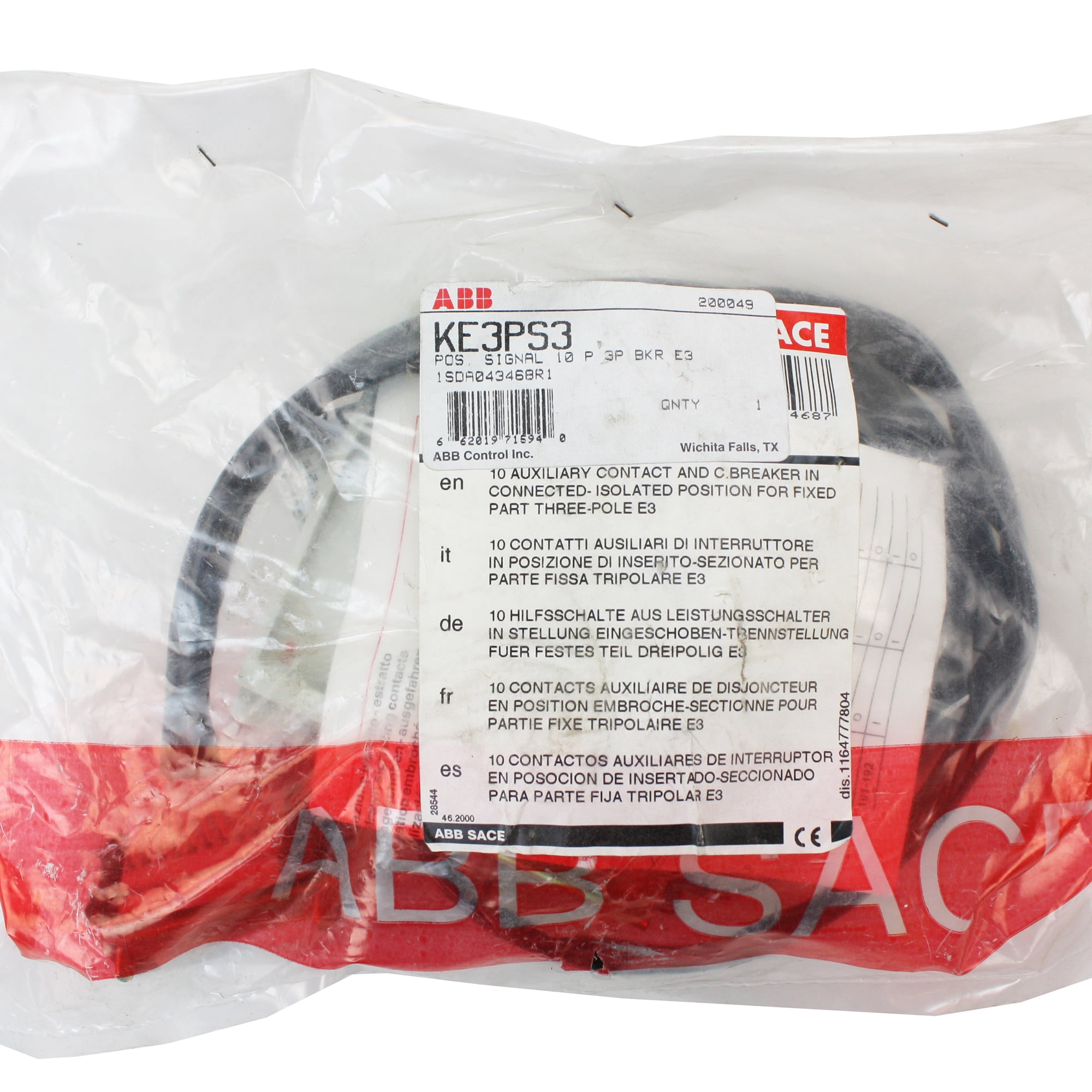 ABB KE3PS3 POSITION SIGNAL 10 AUXILIARY CONTACT & CIRCUIT BREAKER ...