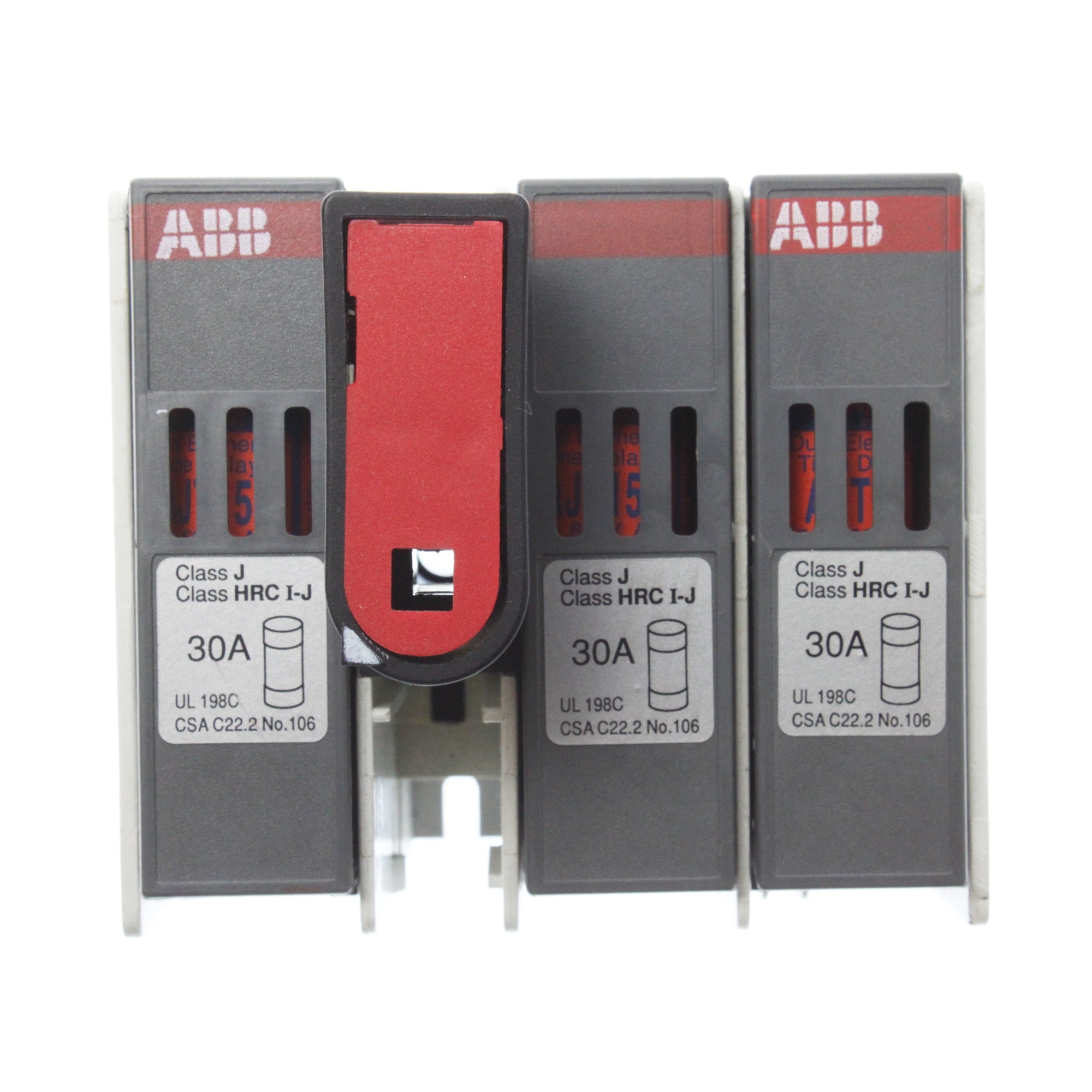 ABB OS-30AJ12 Fused Open Disconnect Switch, 30-Amp, 600-Vac, Class J Fuse - Walmart.com