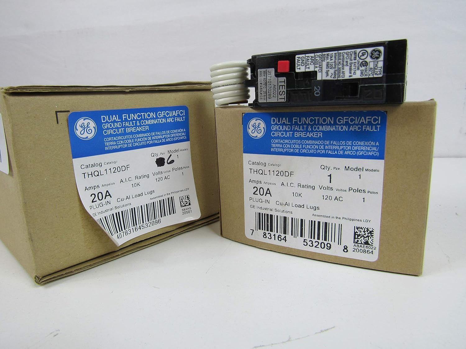 ABB Q-Line® THQL1120DF 20 Amp 1-Pole Dual Function Circuit Breaker • 20 ...