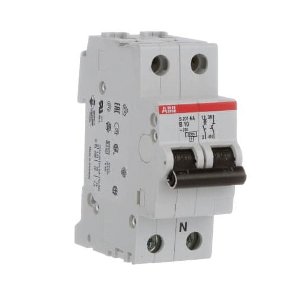 ABB S201-B10NA, Circuit Breaker; S200 Miniature S MCB 1P+NB 10A 480Y/277 - Walmart.com