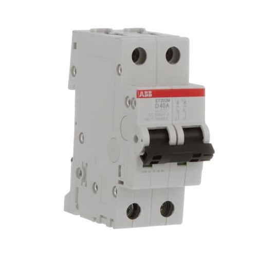 ABB ST202M-D40, Circuit Breaker; Miniature; DIN Rail Mount; D Curve; 2 Pole; 40A - Walmart.com