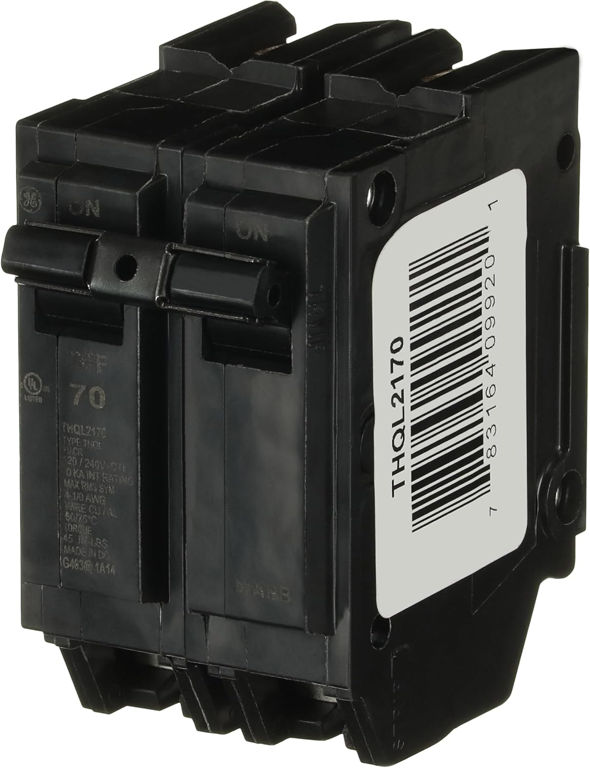 ABB THQL2170 70A DP Circuit Breaker • 70 A, 2-Pole, 120/240 V • Non ...