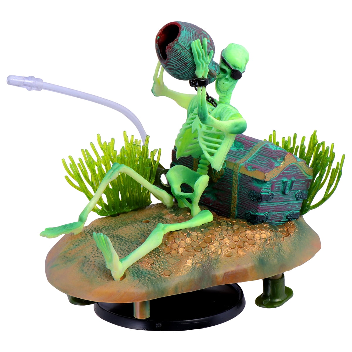 ABBA Drunk Skeleton Fish Tank Decor Aquarium Air-operated Landscape ...