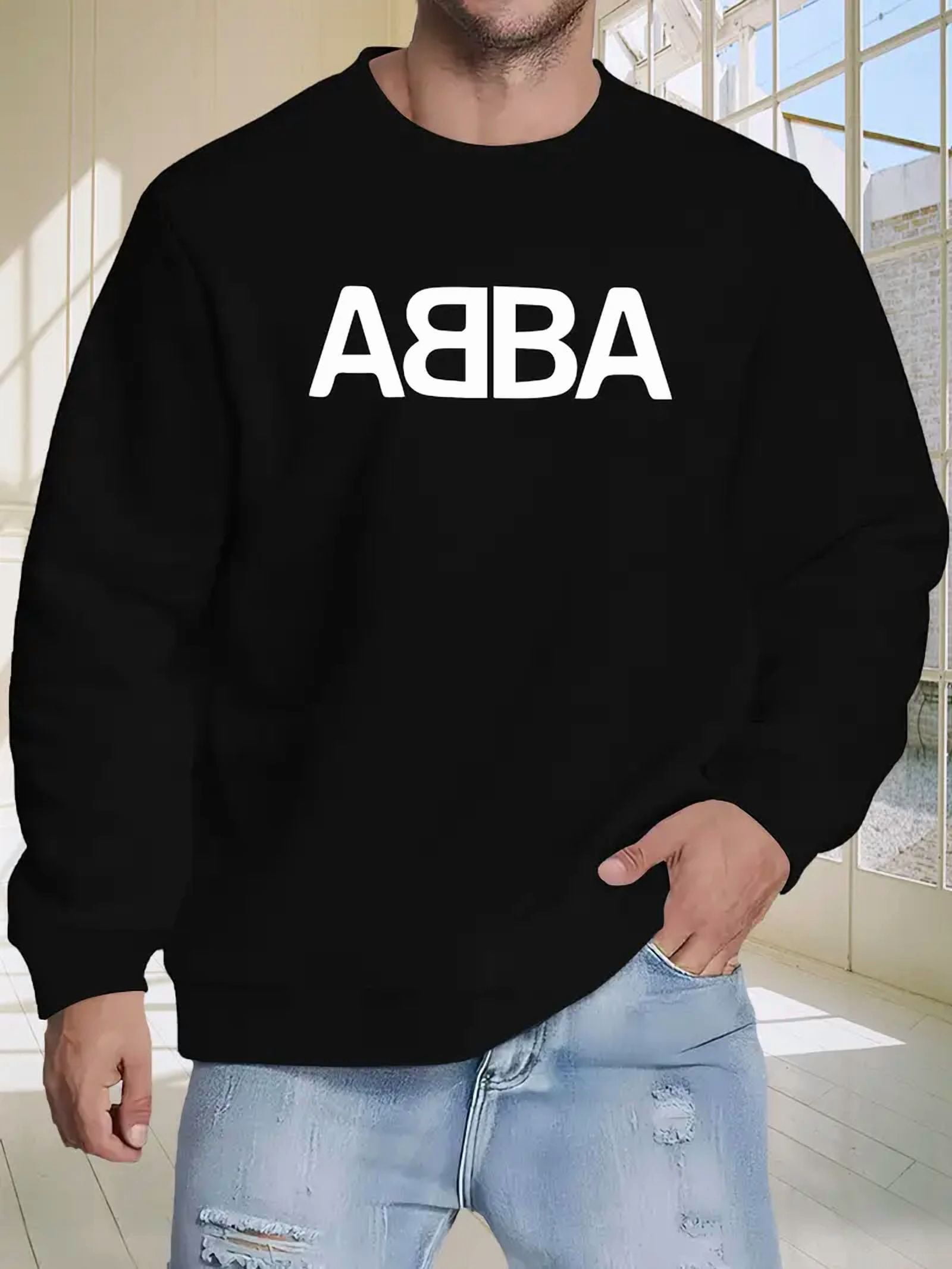ABBA Letter Pattern Print Sweatshirt for Men, a Stylish And Trendy ...