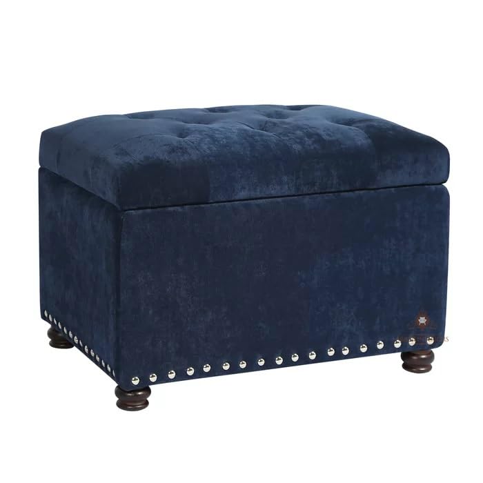 ABBAJI INTERIORS Wooden Single Seater Ottoman Pouffe Couch with ...