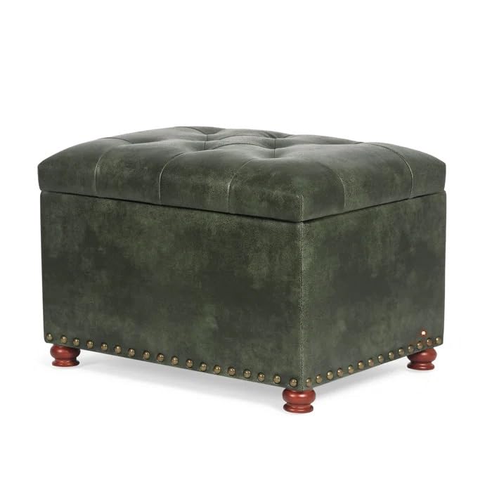 ABBAJI INTERIORS Wooden Single Seater Ottoman Pouffe Couch with ...