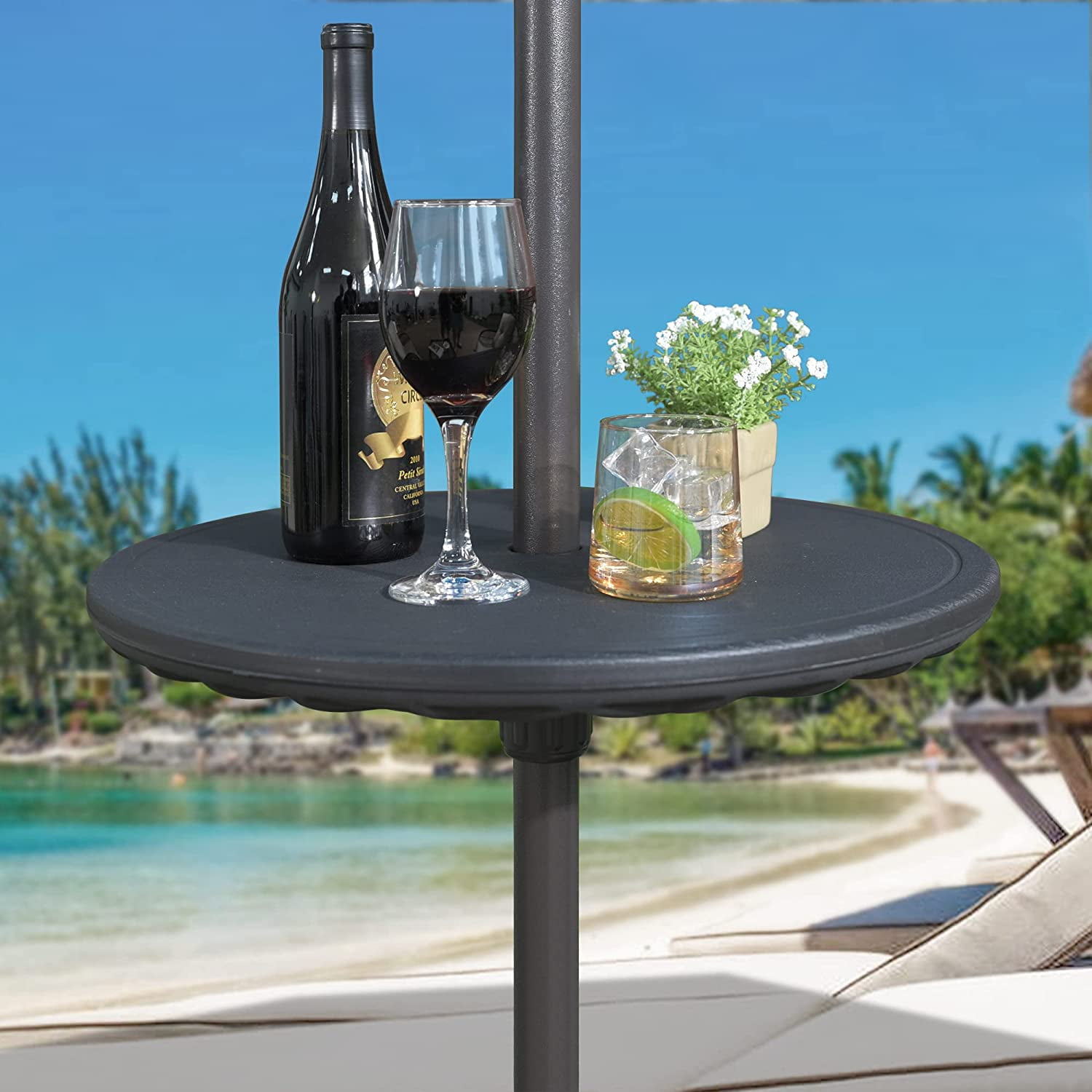 ABBLE 20'' Outdoor Adjustable All Weather Umbrella Table for Beach ...