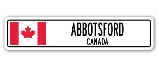 ABBOTSFORD CANADA Street Sign Canadian flag city country road wall gift ...