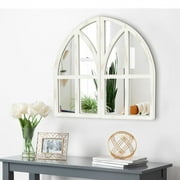 white frame window mirror