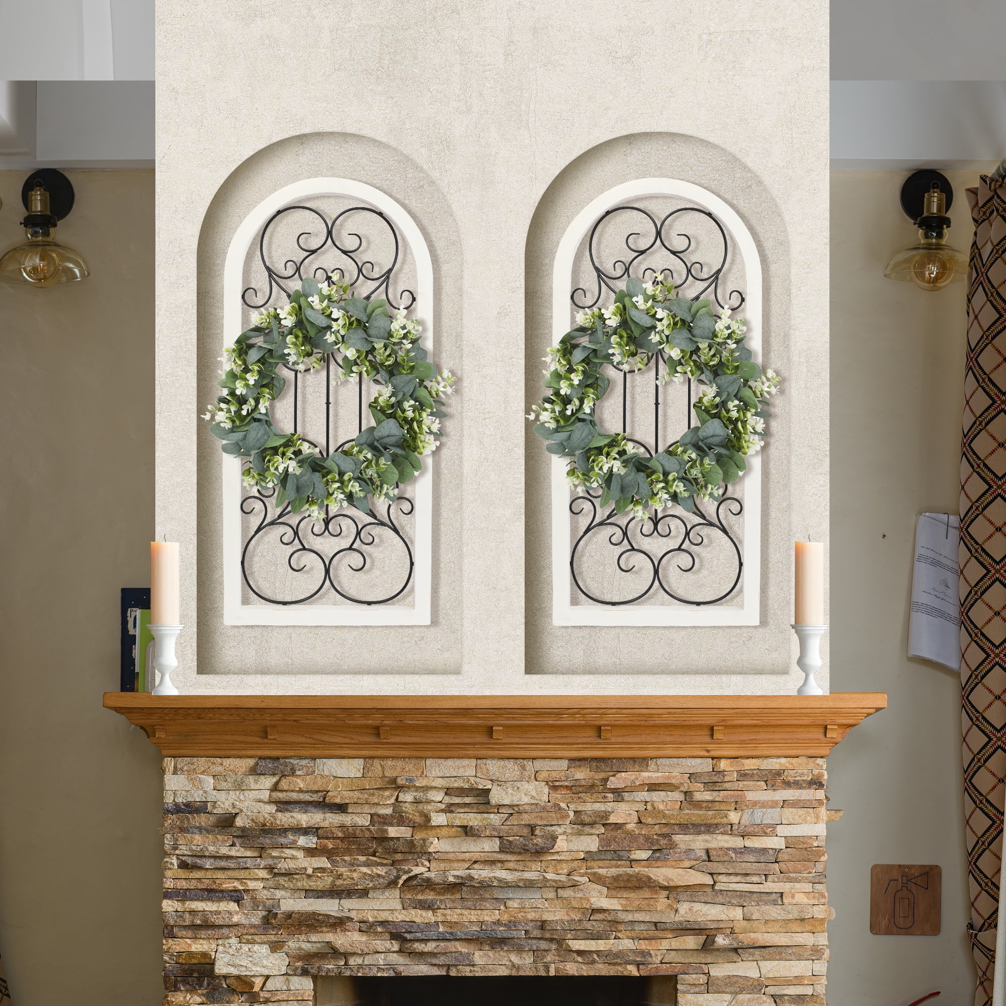 ABBSR Arch 43.1in. H Wall Pediments,Vintage Windowpane Wall Decor Have ...