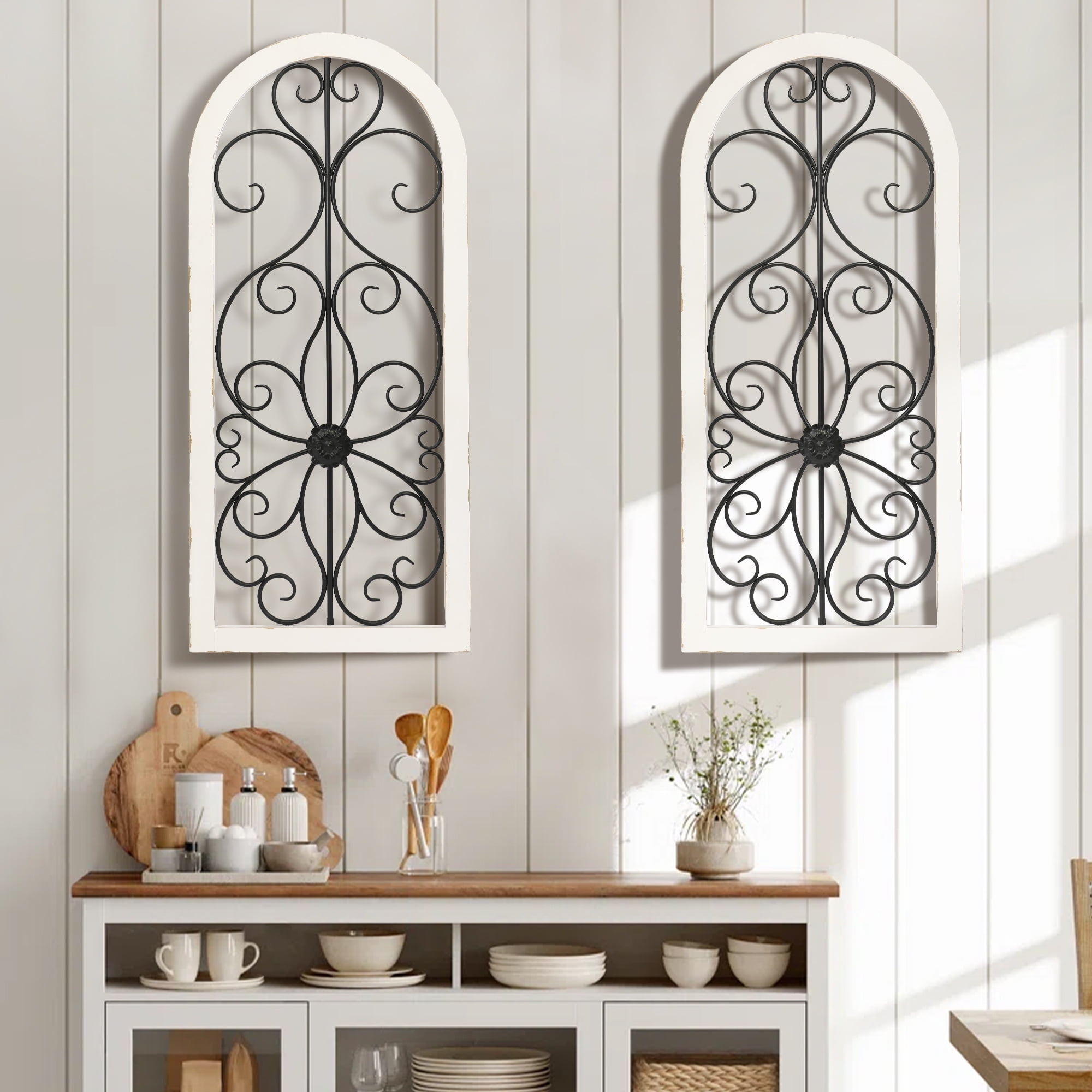 ABBSR Arch 43.5in. H Wall Pediments,Vintage Windowpane Wall Decor Have ...