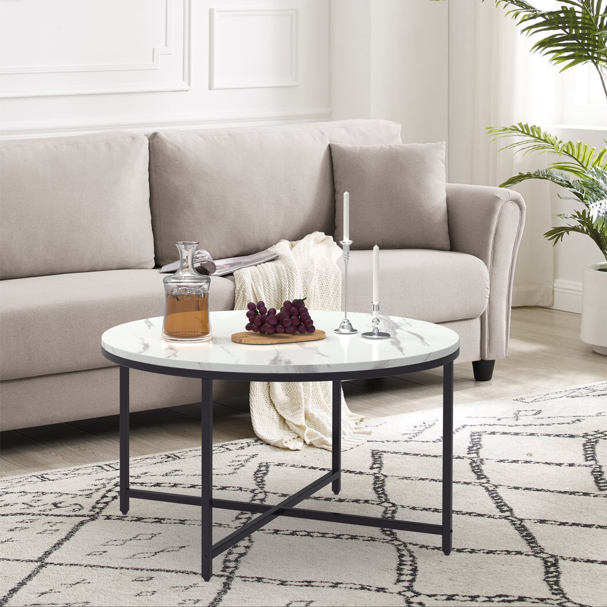 ABBSR Home Furniture Large 36inch Table with Metal Legs,Farmhouse ...