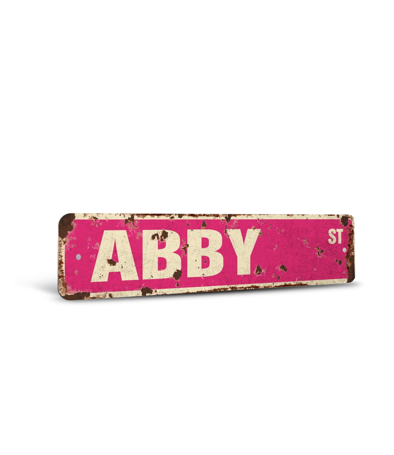 ABBY Vintage Style Rustic Street Sign – Childrens Name Room Sign Retro ...