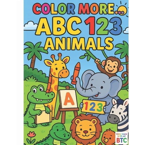 ABC 123 Animal Coloring Book, (Paperback) - Walmart.com