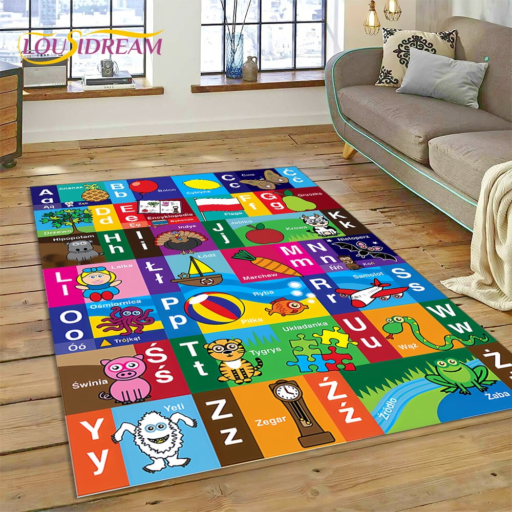 ABC Alphabet Children Crawling Early Eduion Cartoon Kids Playroom Area ...