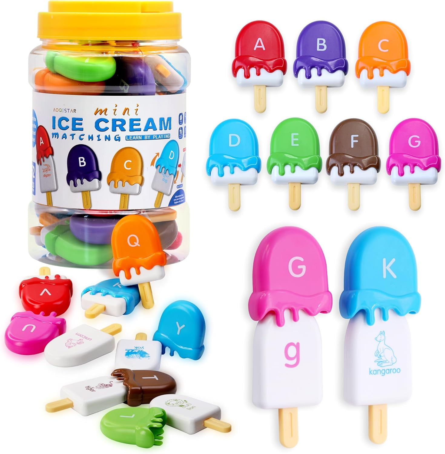 ABC Alphabet Learning Toys Alphabet Popsicles Animal Matching Toy ...