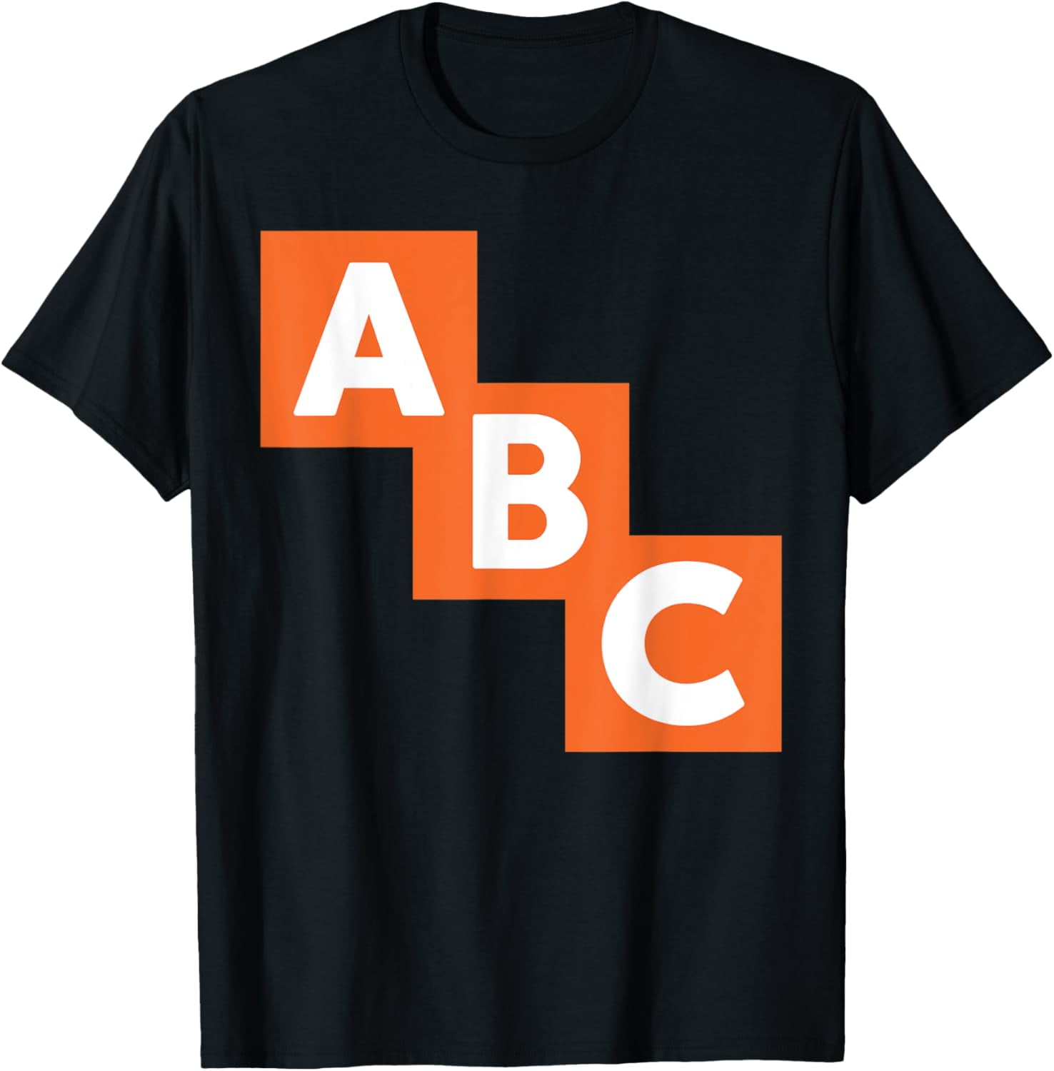 ABC Alphabet Letters Costume T-Shirt men and women can wear, black ...