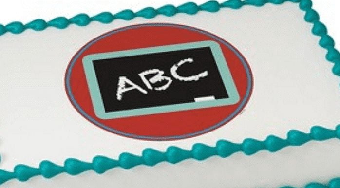 ABC Blackboard Edible Extra Large 8 x 10 Cake Decoration Topper Image ...