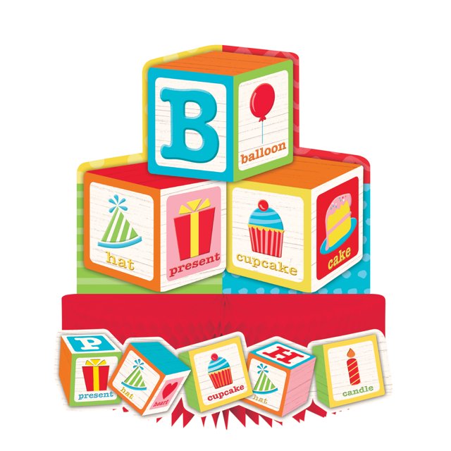 ABC Blocks Birthday Centerpiece, 1 pk - Walmart.com