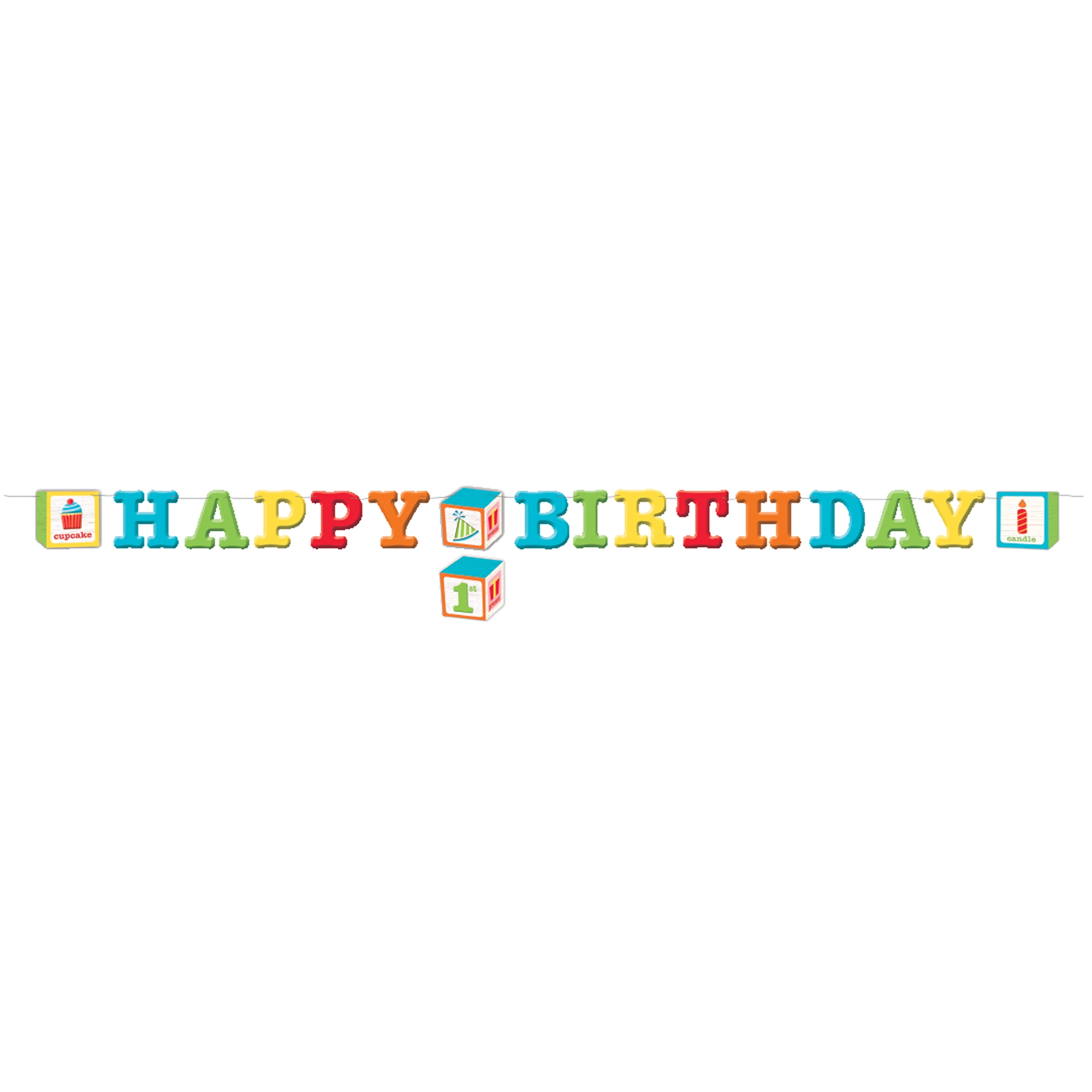 ABC Blocks Birthday Letter Banner, 1 pk - Walmart.com