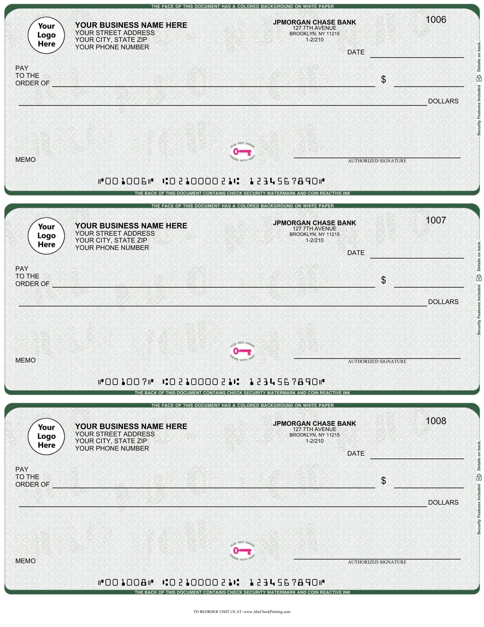 ABC Business Checks Compatible w/Quick Books, 3 On A Page, 300 Checks ...