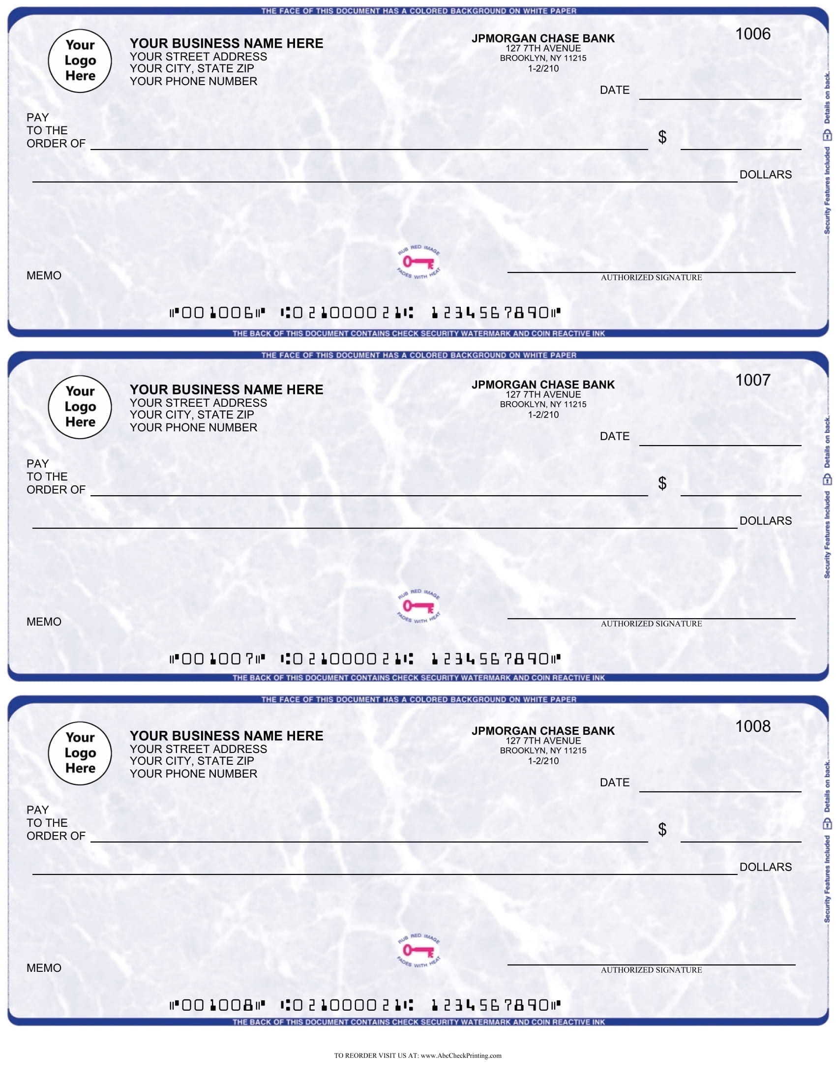 ABC Business Checks Compatible w/Quick Books, 3 On A Page, 300 Checks ...