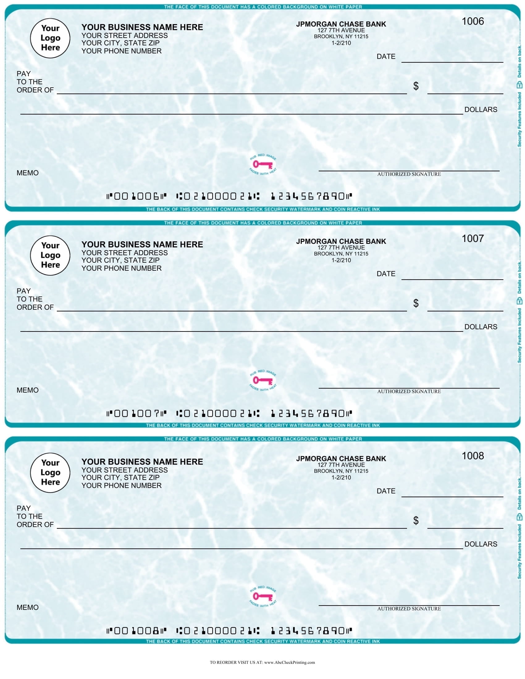 ABC Business Checks Compatible w/Quick Books, 3 On A Page, 300 Checks ...