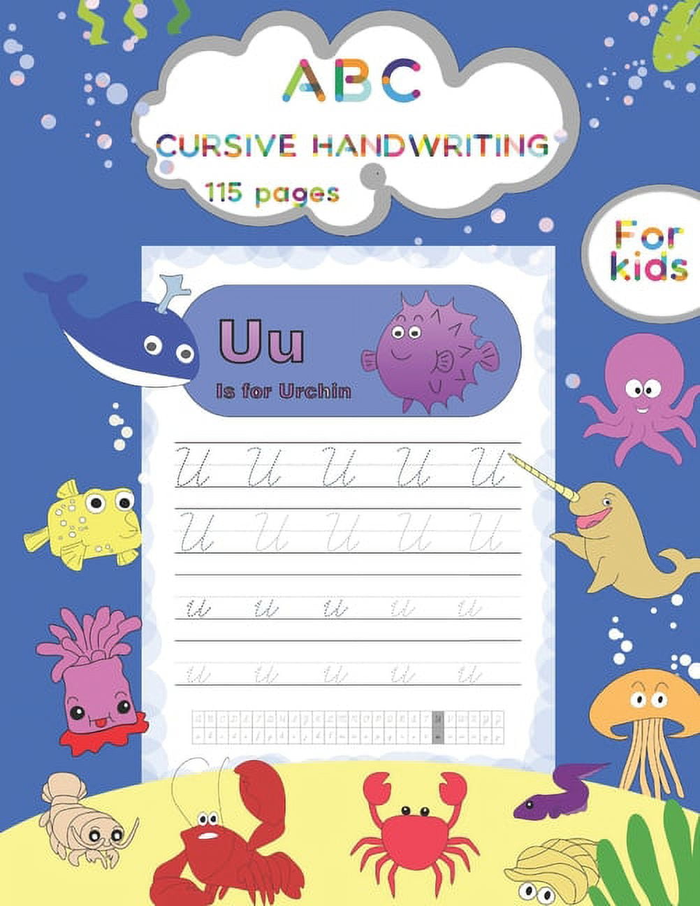 ABC CURSIVE HANDWRITING For kids : Sea animals tracing and coloring ...