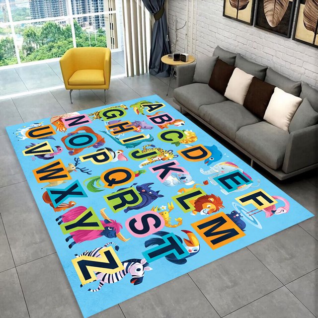 ABC Cartoon Alphabet Carpet 20'' x 31'' Bedroom Sofa Rug Door Mat ...