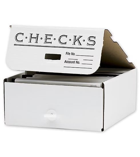 ABC Check Printing Check Storage Box, Cardboard, Quarter-Divided, 10 x ...