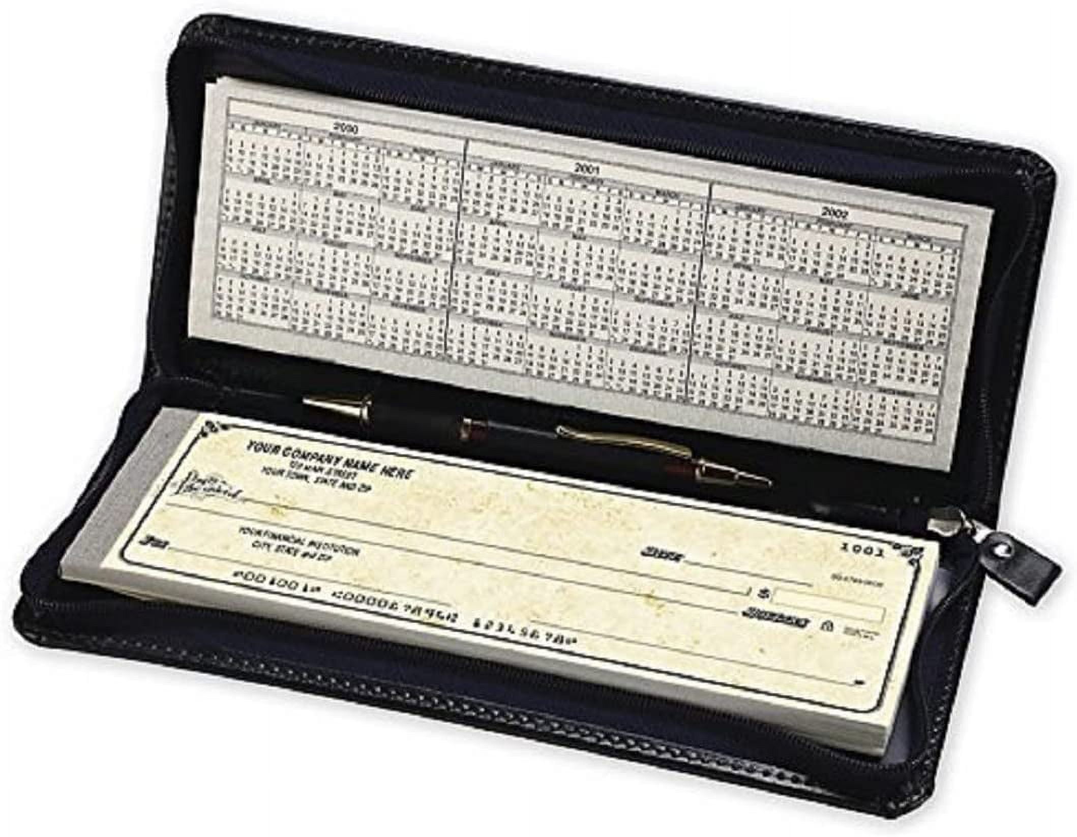 ABC Checkbook Cover for Business Checks Portfolio Zippered - Leather ...