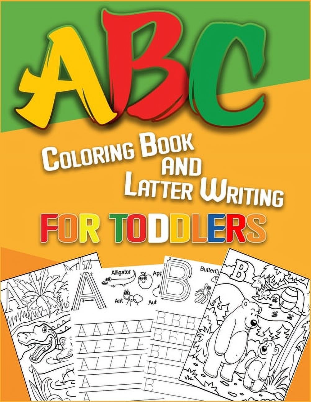ABC Coloring Book and Latter Writing for toddlers : High-quality black ...