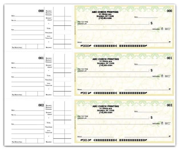 ABC Compact Size Checks, 3-on-a-page with side-tear vouchers, Cypress ...