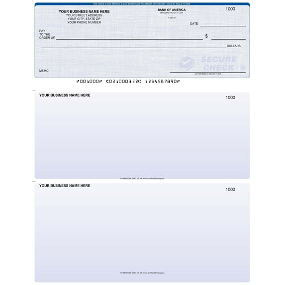 ABC Brand Computer Checks Compatible w/QuickBooks, Checks on Top, Blue ...