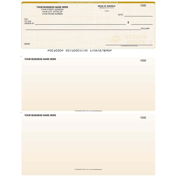 ABC Computer Checks ‚Äì Top Position, Gold Linen, 8.5" x 11", 100 ...