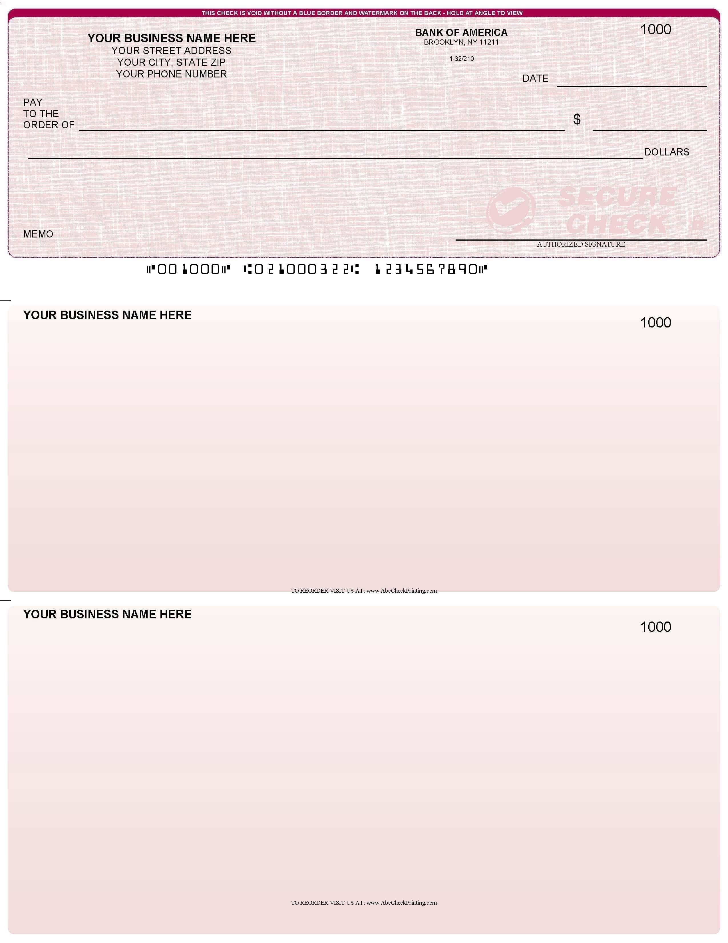 ABC Brand Computer Checks – Compatible with QuickBooks, Top Format, Red ...