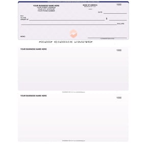 Classic Blank Bottom Business Check with Herringbone Background, Blue ...