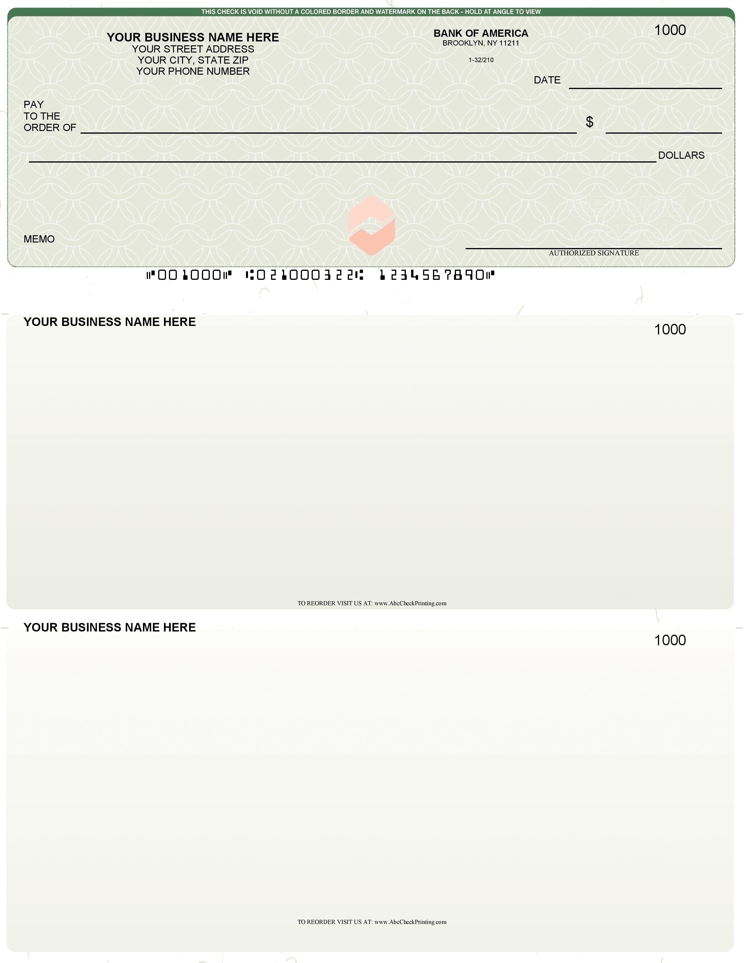 ABC Computer Checks – Top Format, Chain Green, 500 Sheets, 1 Check per ...