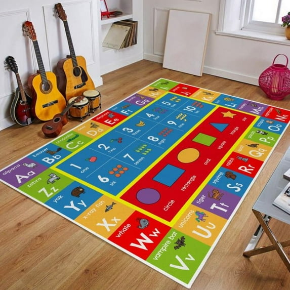 ABC Educational Area Rugs for Kids Playroom Alphabet Numbers Classroom ...