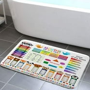 UKELER Cute Avocado Shape Bath Rug for Kids Non Slip Absorbent Bathroom ...