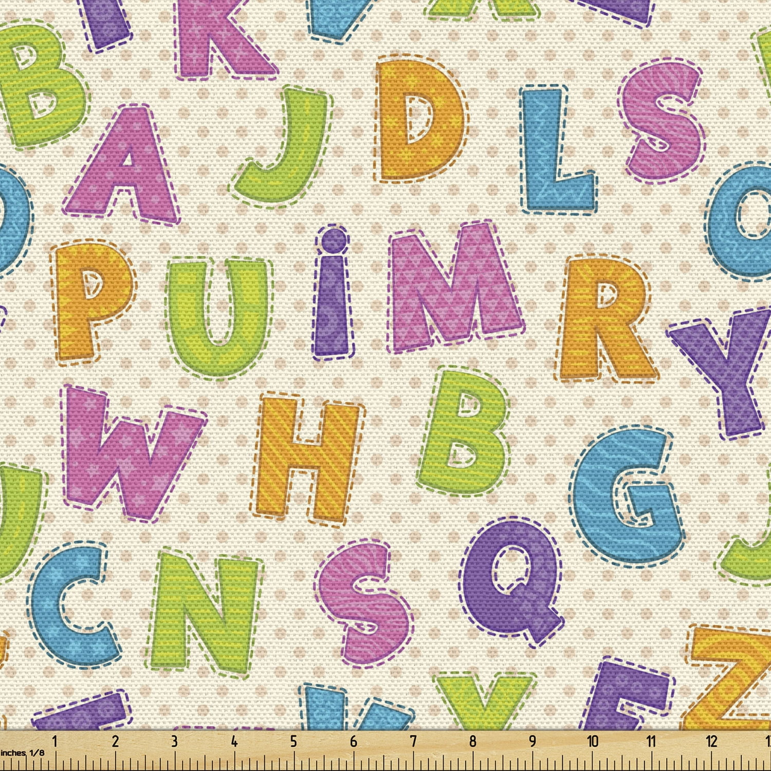 Ambesonne ABC Fabric by the Yard Upholstery, Letters Alphabet ABC, 5 ...