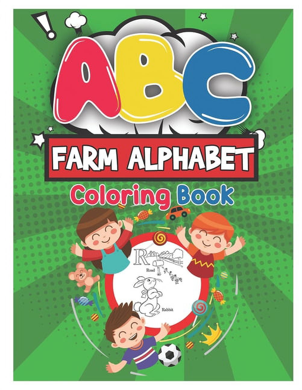 ABC Farm Alphabet Coloring Book: ABC Farm Alphabet Activity Coloring ...