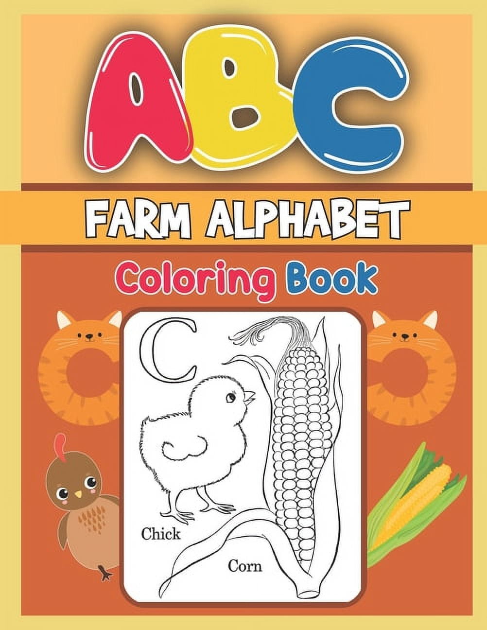 ABC Farm Alphabet Coloring Book: ABC Farm Alphabet Activity Coloring ...