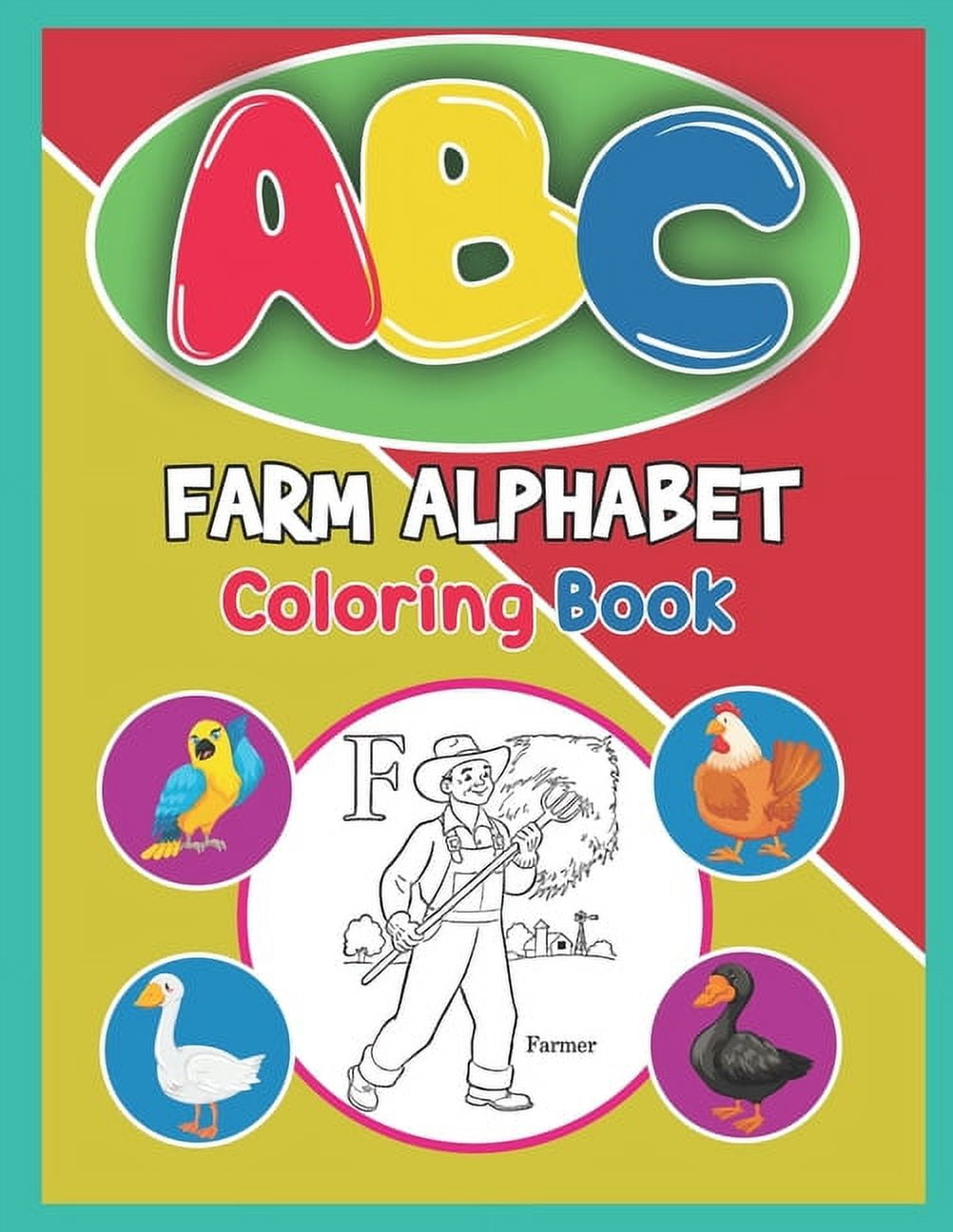ABC Farm Alphabet Coloring Book: ABC Farm Alphabet Activity Coloring ...