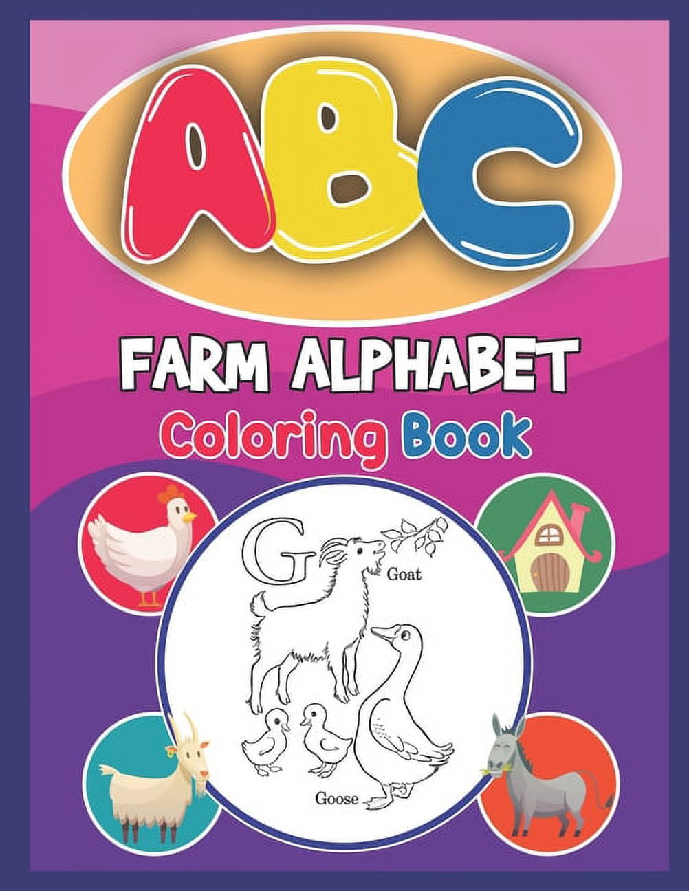 ABC Farm Alphabet Coloring Book: ABC Farm Alphabet Activity Coloring ...