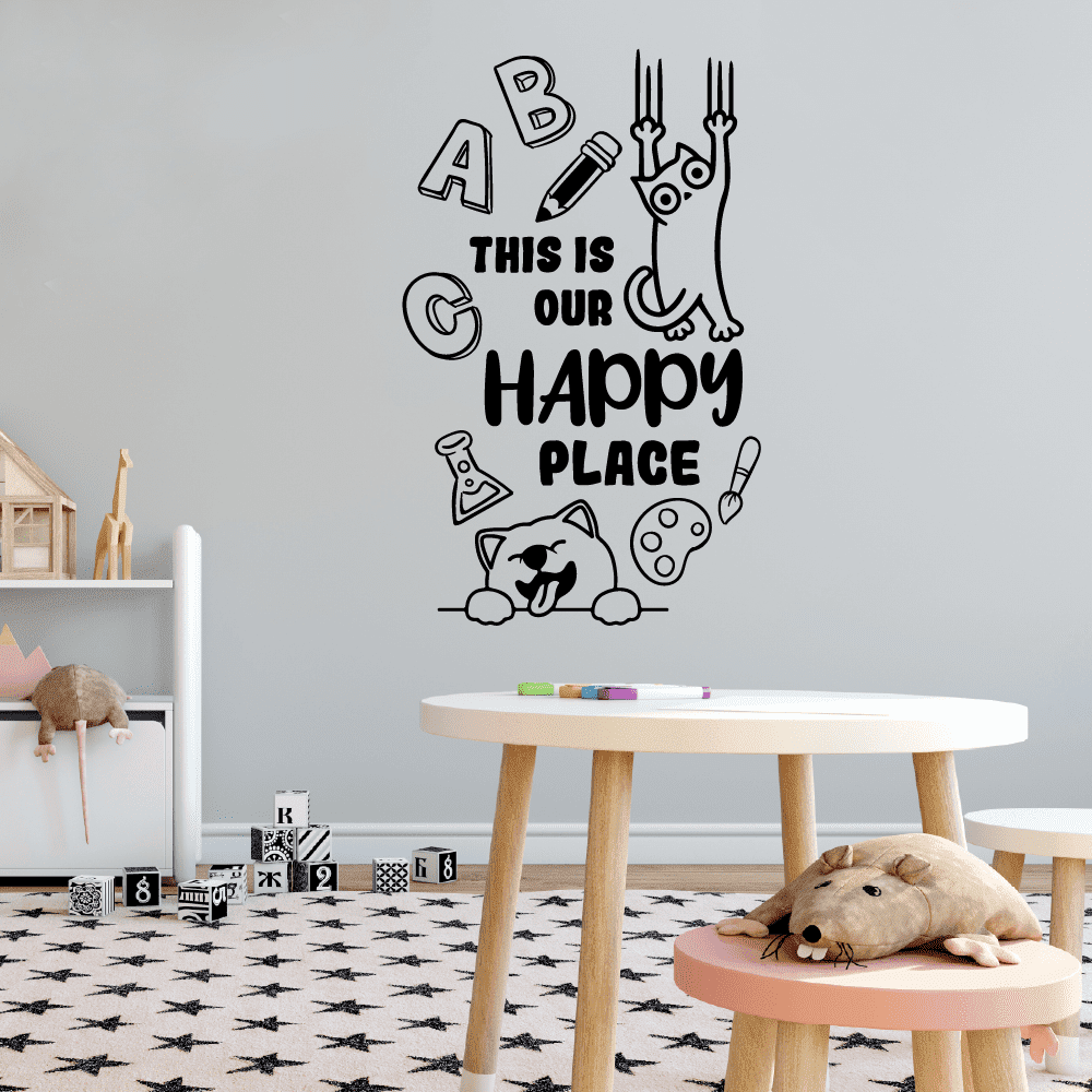 ABC Happy Place Classroom Wall Decals Stickers Education Educational ...