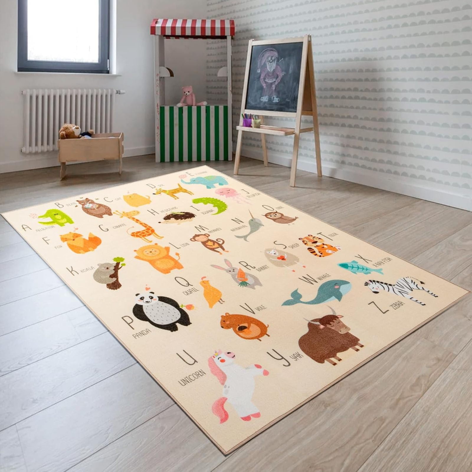ABC Kids Classroom Rugs - Educational Numbers And Animal Carpet For ...