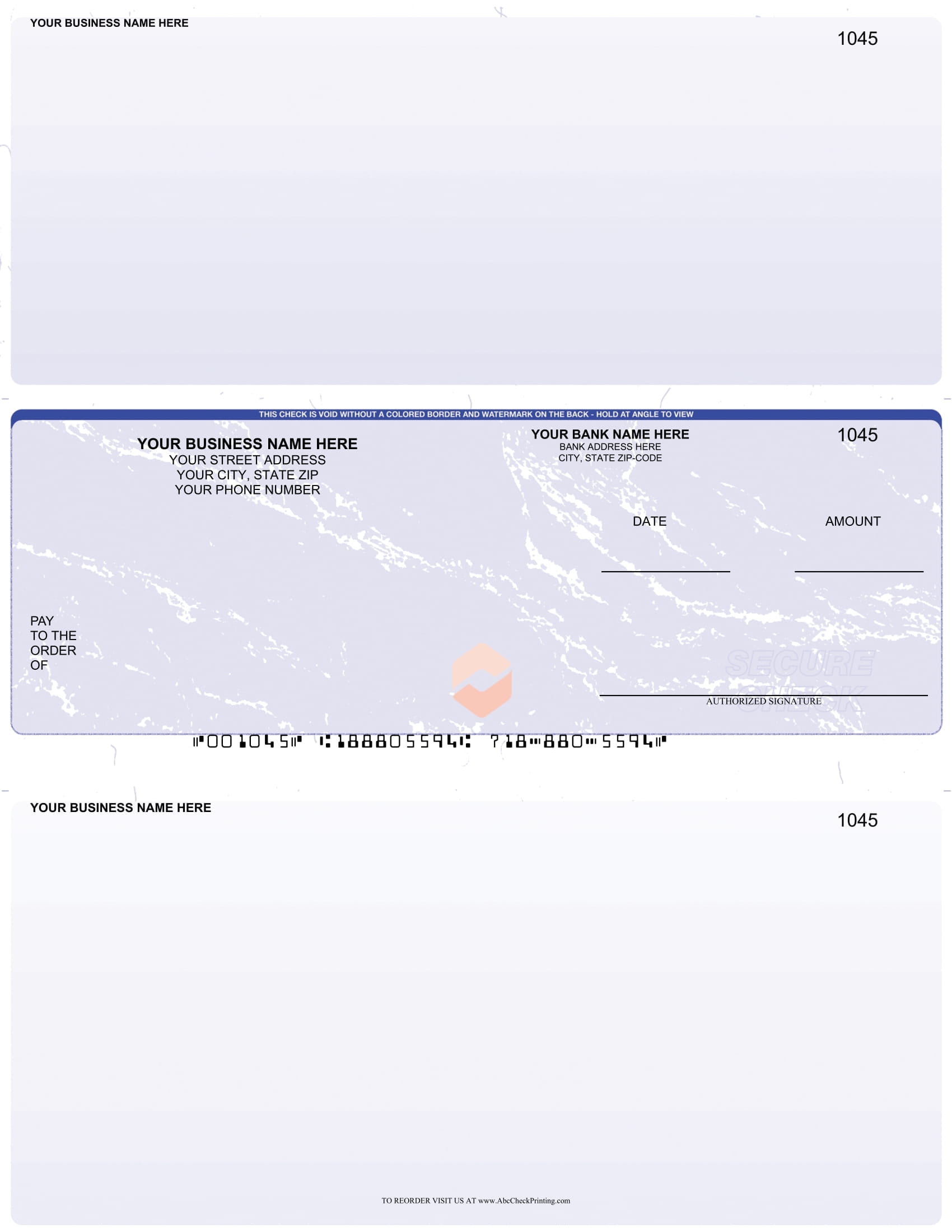 ABC Laser Business Checks – Checks In the Middle, Marble Gold - 100 ...